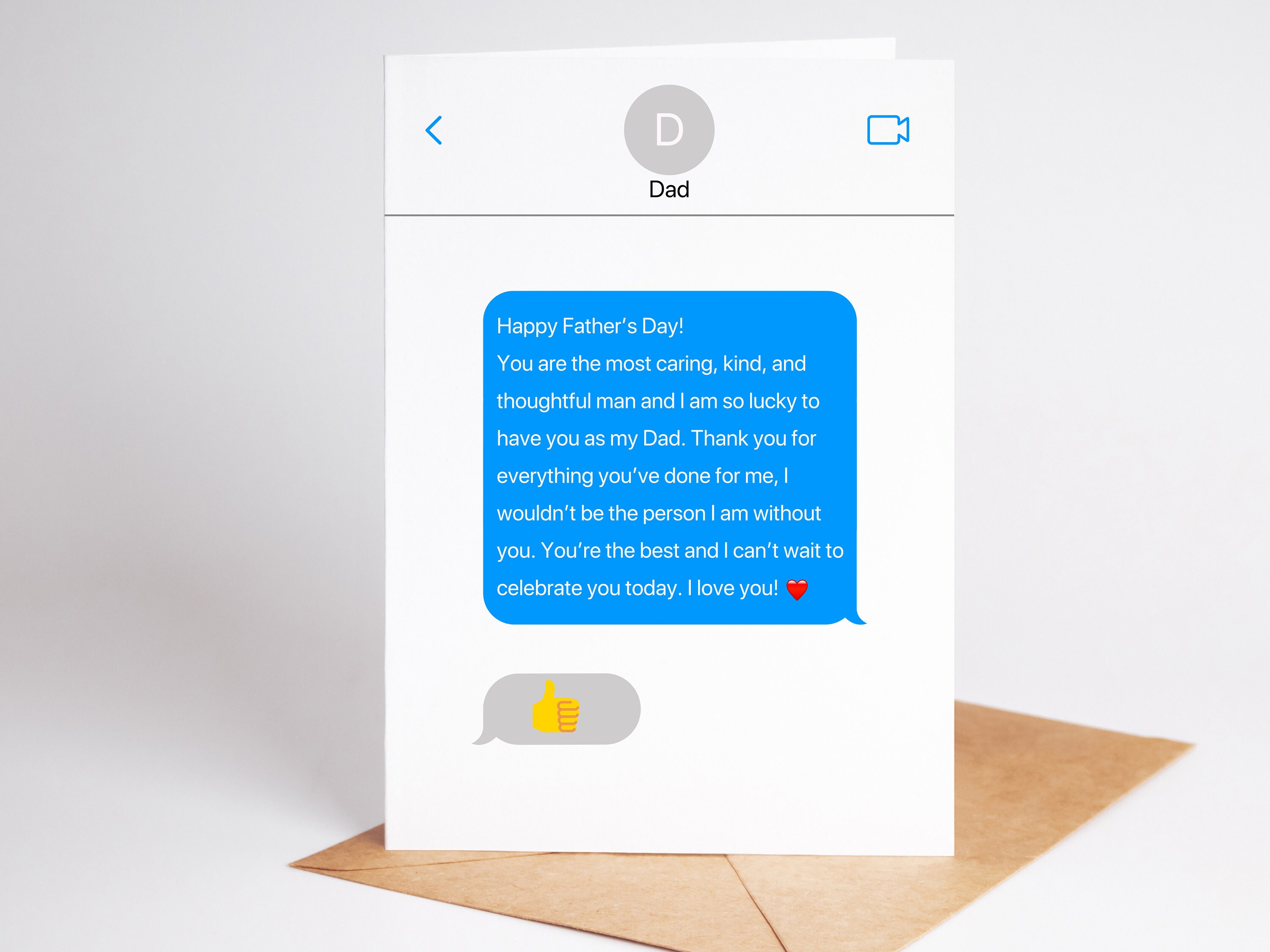 Dad Thumbs up Card, Funny Fathers Day Card, Dad Text Message Card for ...