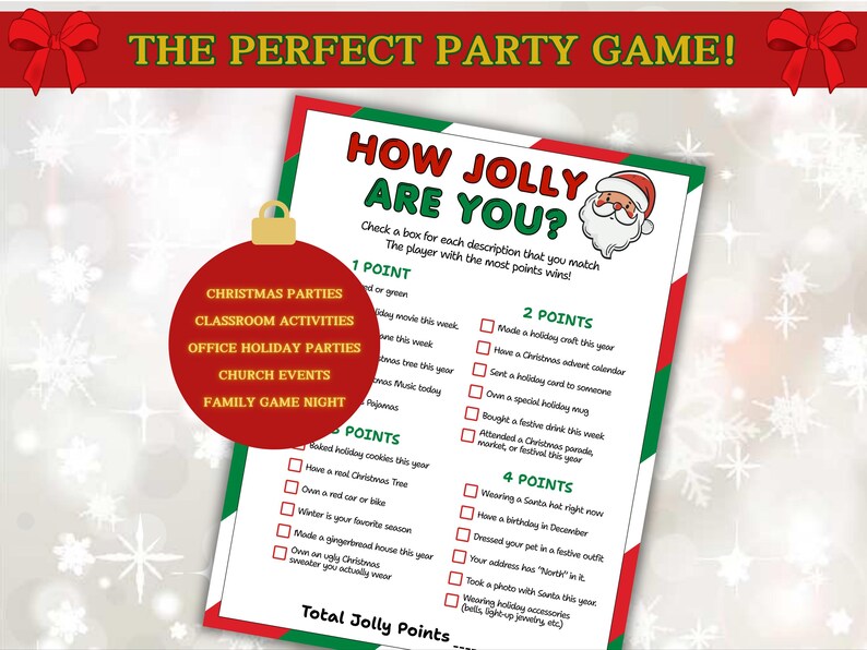 How Jolly Are You Christmas Activity Teens, Icebreaker Christmas Party ...