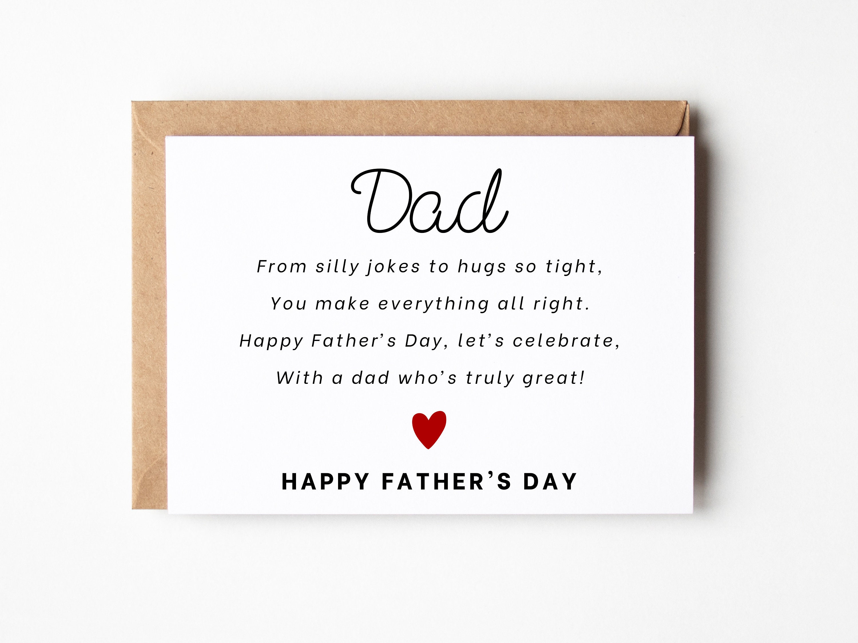 Father's Day Poem Card, Dad Poem for Fathers Day, Loving Fathers Day ...