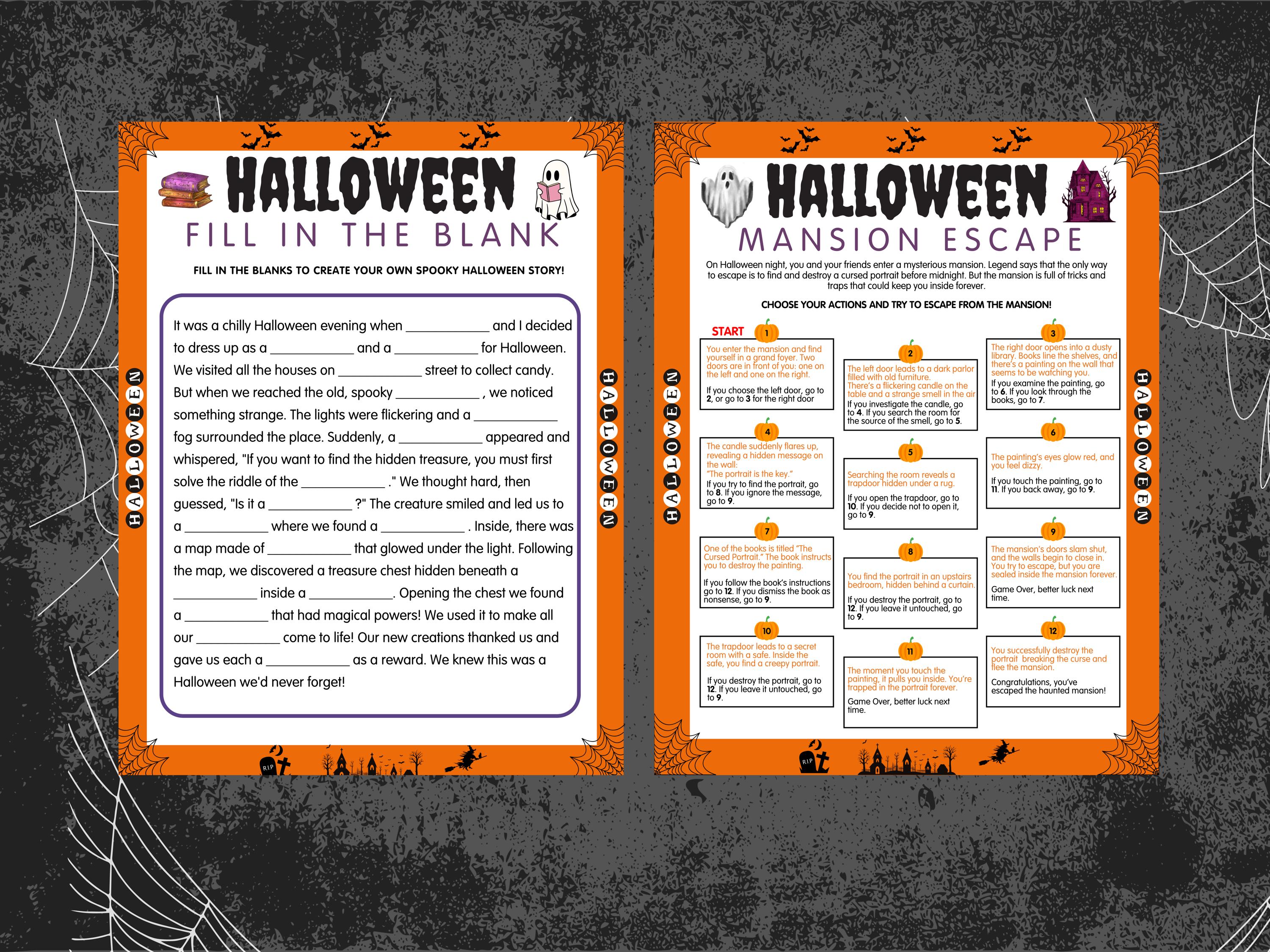 12 Printable Halloween Party Games, Halloween Activities for Kids Teens ...
