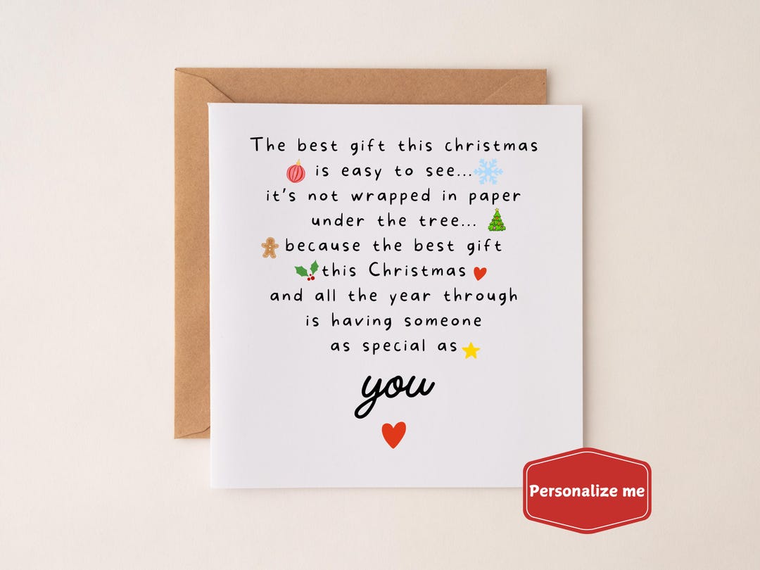 Loving Christmas Poem Card, Personal Christmas Sentiment Card ...