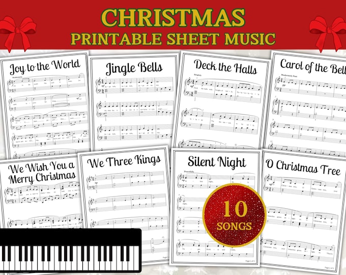 Jingle Bells - Pre Staff Piano Christmas Sheet Music for Beginners (2 ...