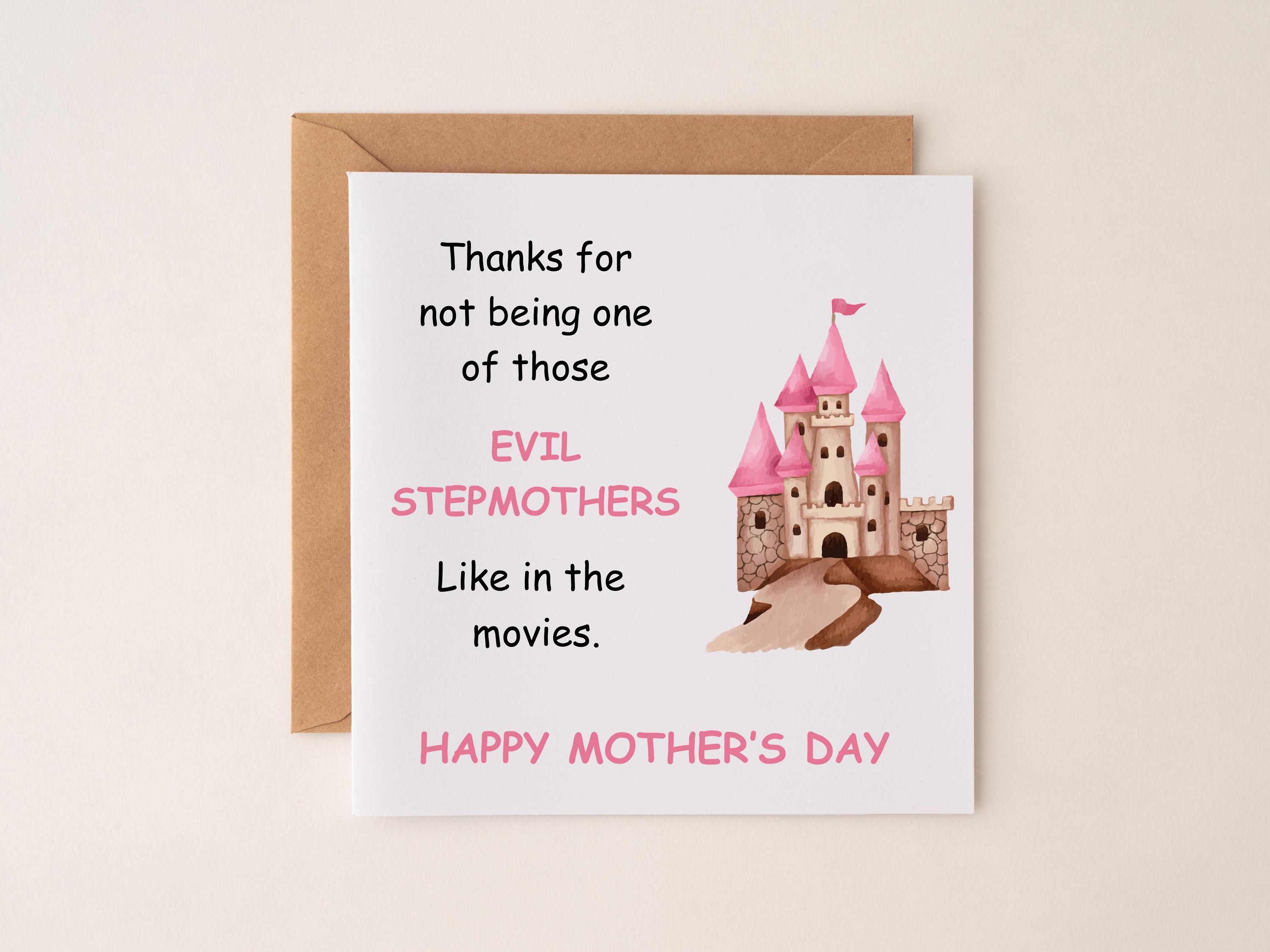 Stepmom Mothers Day Card Funny, Step Mother Mothers Day Card for ...