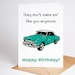 Car Lover Birthday Card, Vintage Car Themed Card, Car Dad Birthday Card ...