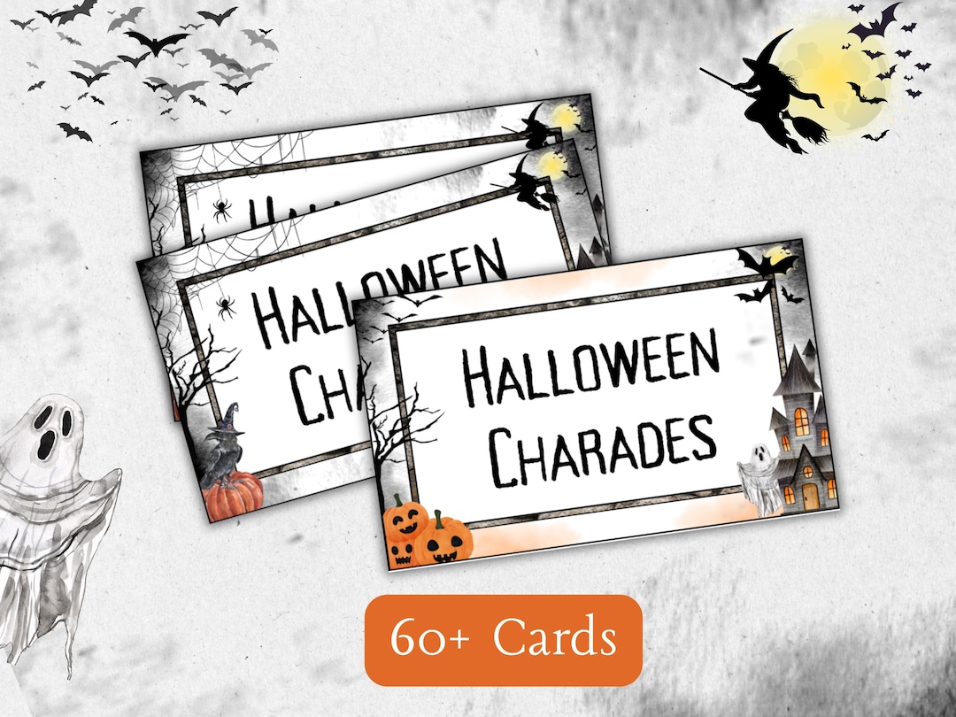 Halloween Printable Charade Cards, Halloween Printable Family Party ...