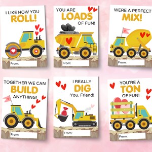 Construction Valentines Day Cards for Kids, Printable Classroom ...