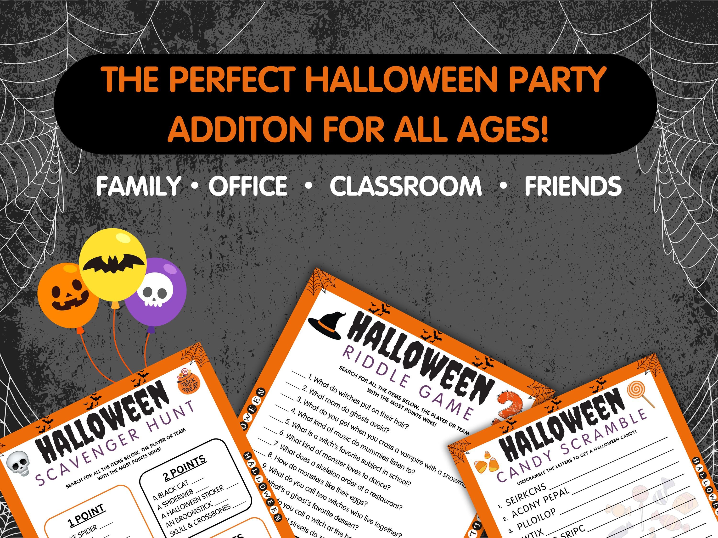 12 Printable Halloween Party Games, Halloween Activities for Kids Teens ...