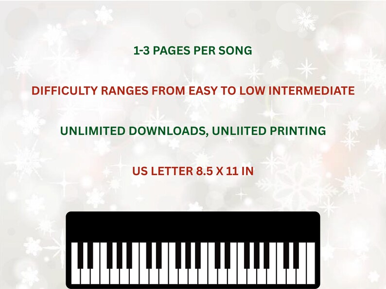 Easy Christmas Piano Sheet Music, 10 Printable Christmas Songs ...