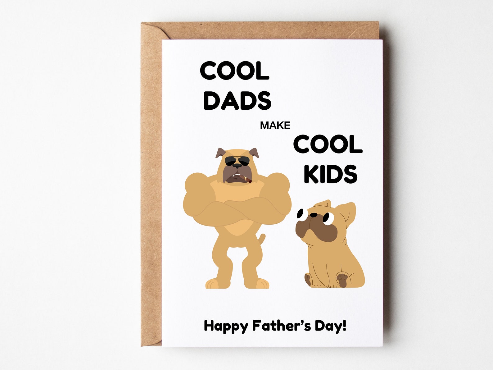 Cool Dad Fathers Day Card, Funny Fathers Day Dog Card, Father Son Card ...