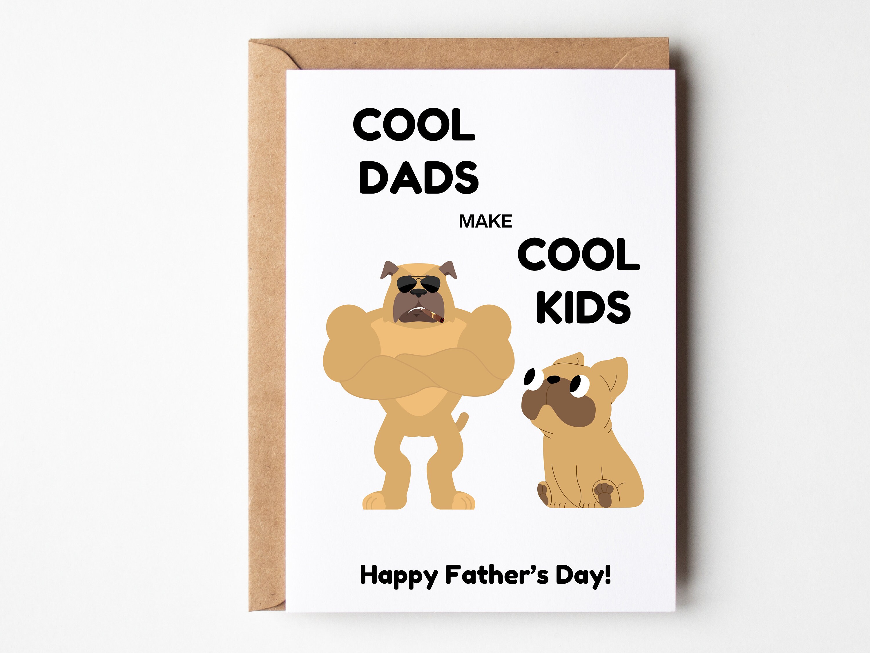 Cool Dad Fathers Day Card, Funny Fathers Day Dog Card, Father Son Card ...