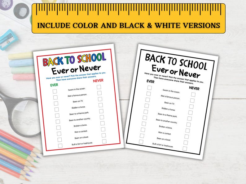 Printable Back to School Icebreaker Games, Downloadable First Day of ...
