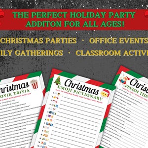 Printable Christmas Party Games, Family Christmas Game Bundle ...