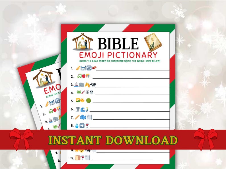 Bible Emoji Trivia Christmas Game, Emoji Pictionary Fun Sunday School ...