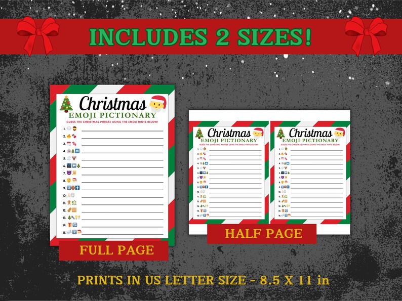 Christmas Emoji Pictionary Game, Printable Emoji Game, Christmas ...