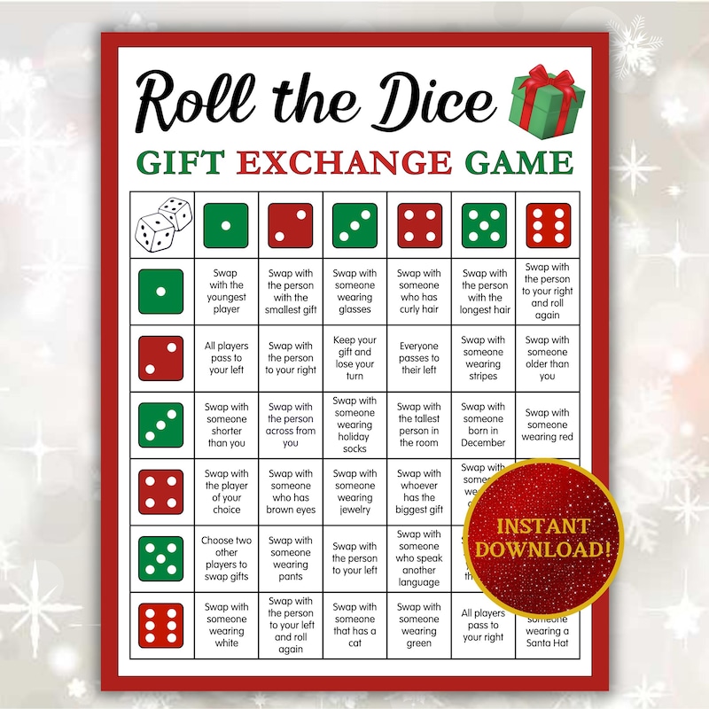 White Elephant Roll the Dice - Etsy UK