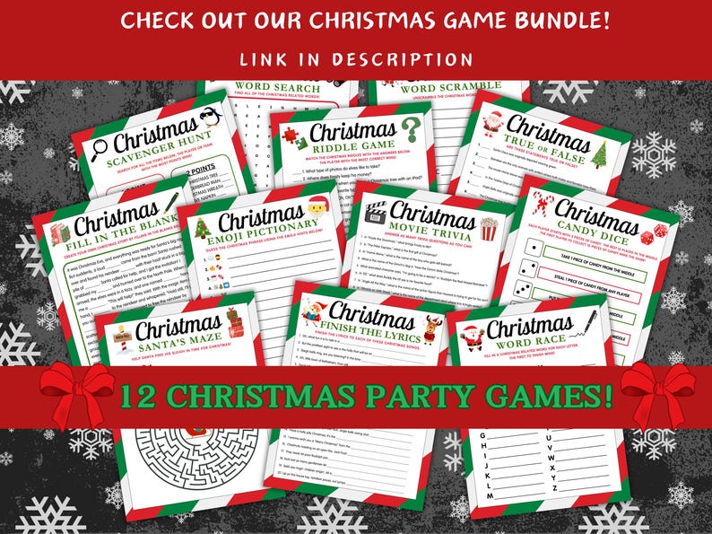 Christmas Word Scramble Game, Printable Group Christmas Game, Family ...