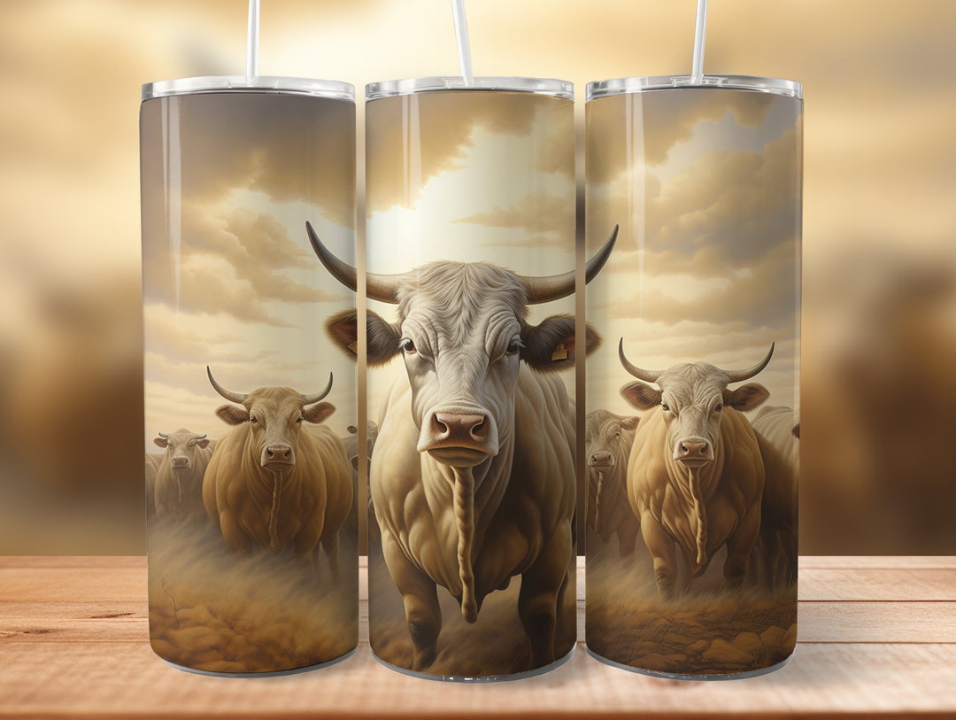 Bulls at Farm Tumbler Wrap Design Skinny PNG Rustic Farmhouse - Etsy