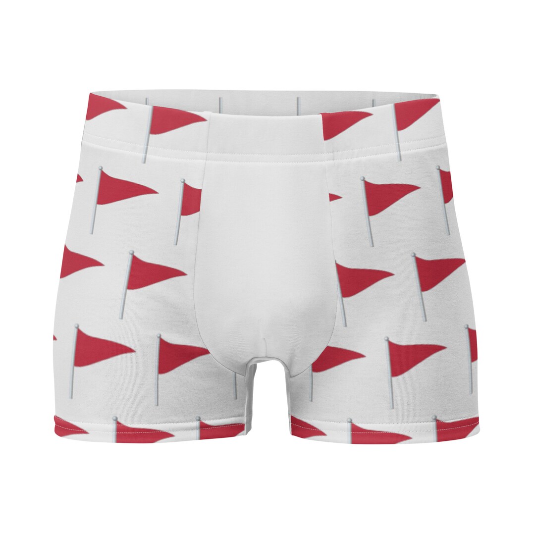 Funny 'walking Red Flag' Pattern Boxer Briefs Gag Gift for Him ...