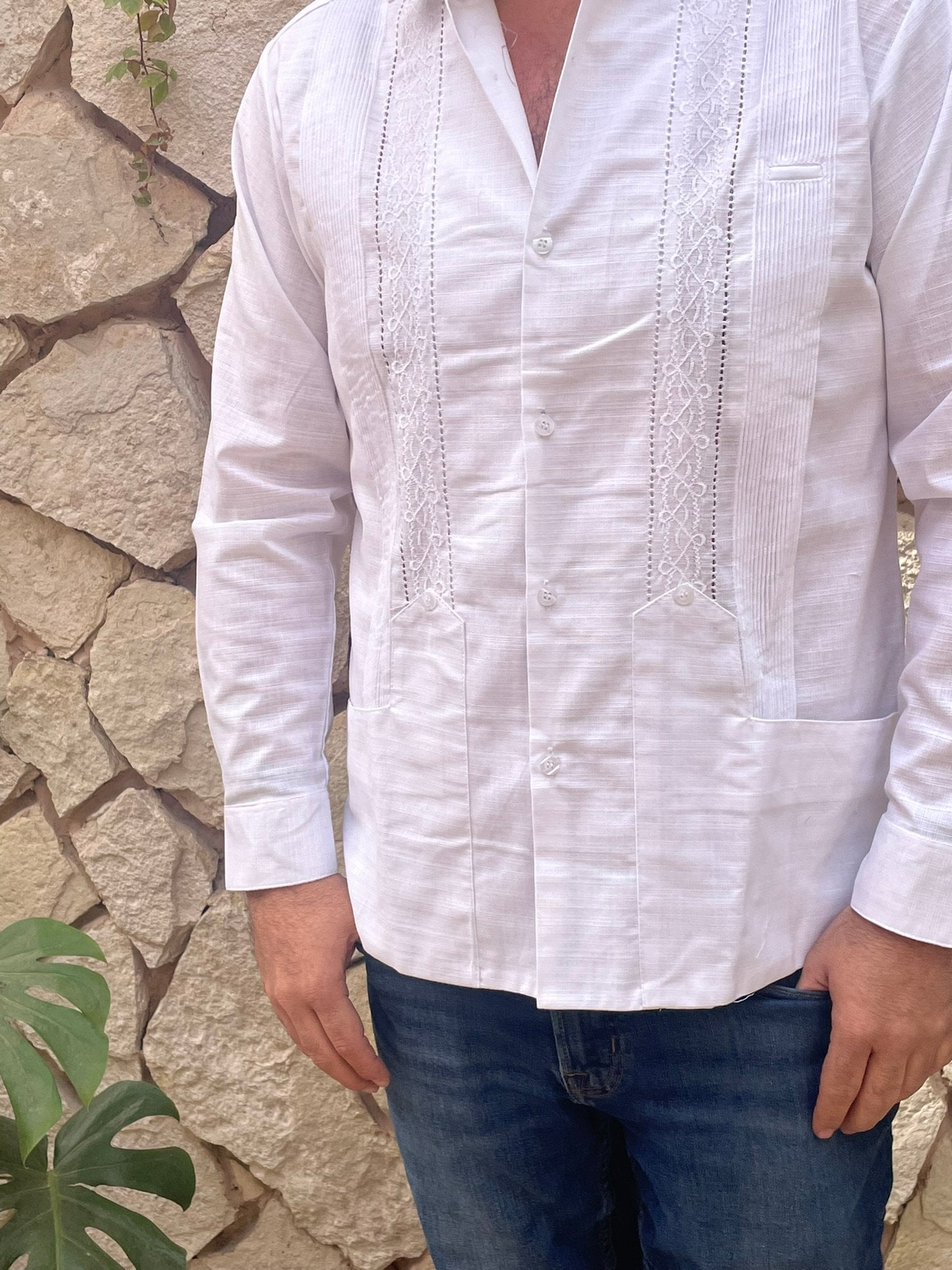Men's Guayabera , White Guayabera, Men Shirt, Embroidered, Men Mexican ...