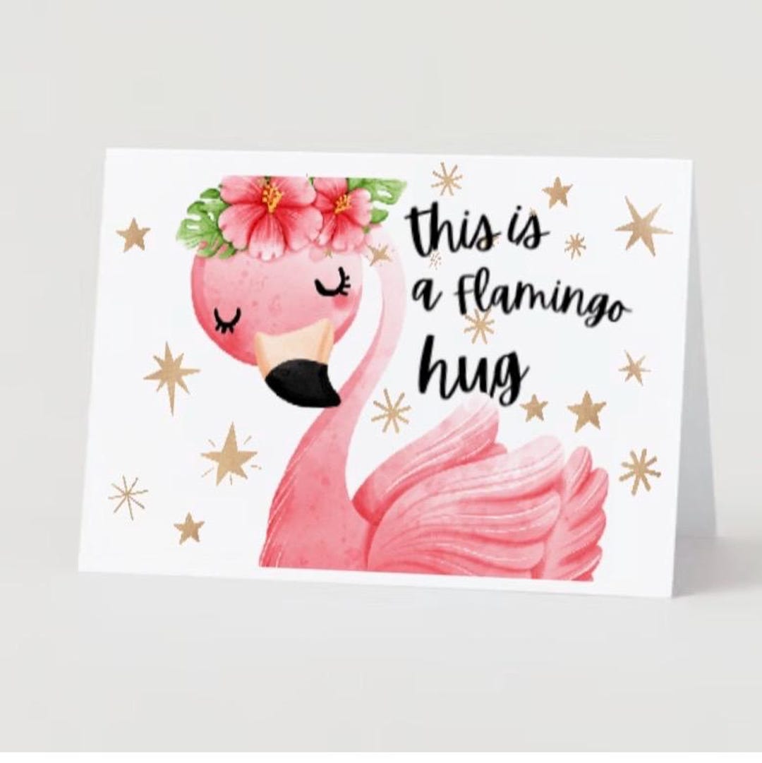 Flamingo Hug Miss You Card (set of 2) - Etsy