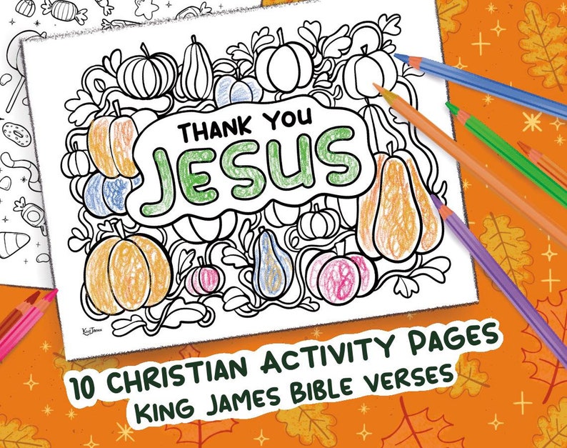Bible Inspired Fall Activity & Coloring Pages - Etsy