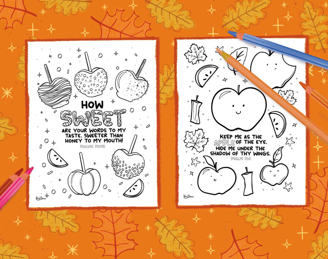 Bible Inspired Fall Activity & Coloring Pages - Etsy