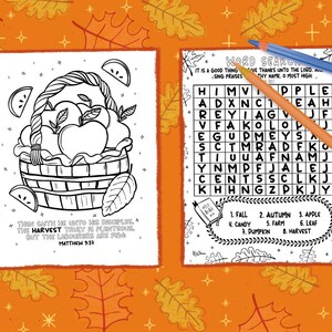 Bible Inspired Fall Activity & Coloring Pages - Etsy