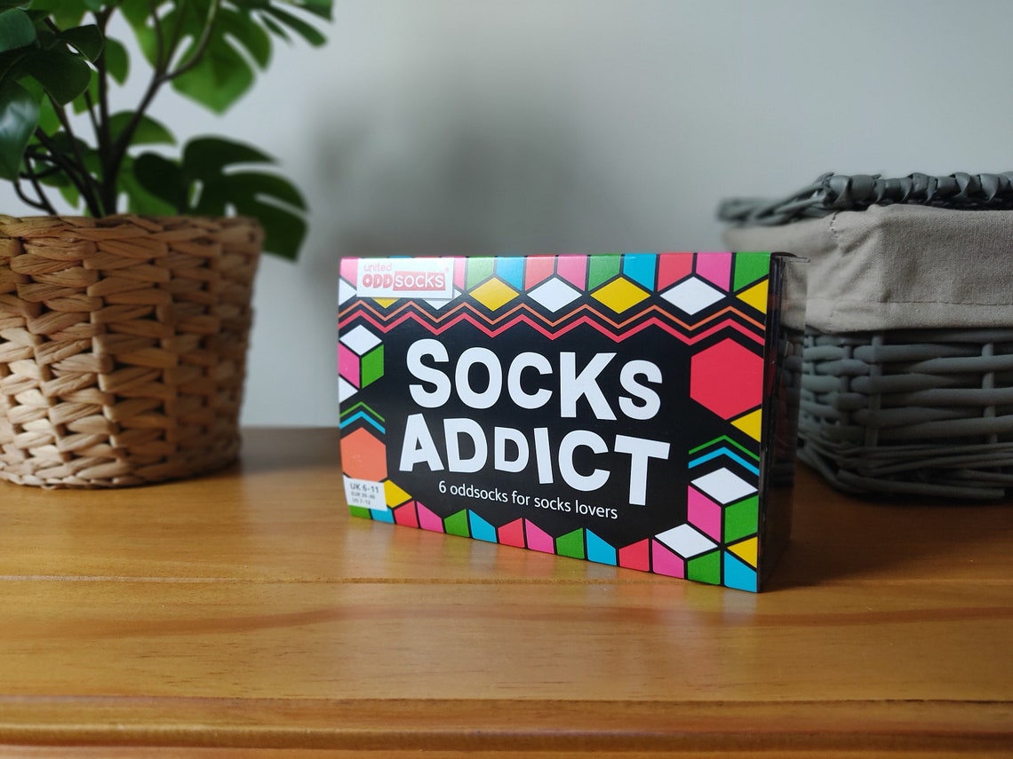 Socks Addict Odd Socks for Men Size 6-11, Set of 6 Odd Socks, Gift for ...