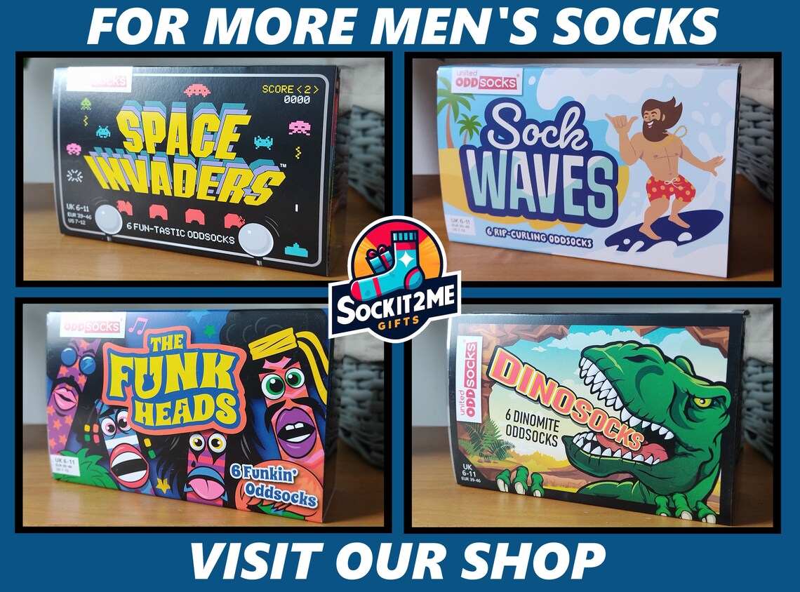 Socks Addict Odd Socks for Men Size 6-11, Set of 6 Odd Socks, Gift for ...