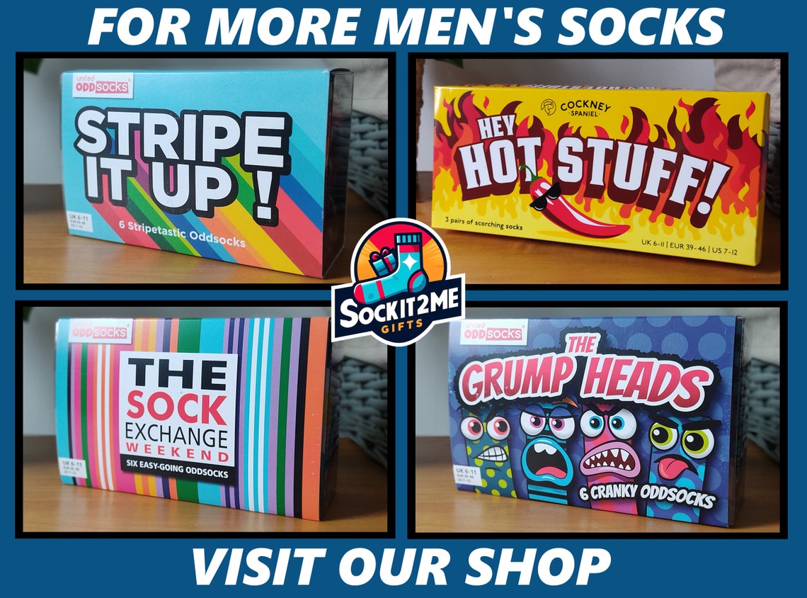 Socks Addict Odd Socks for Men Size 6-11, Set of 6 Odd Socks, Gift for ...