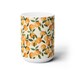 Summer Spring Orange Fruit Mug, Simple Fun Orange Pattern Mug, Orange ...