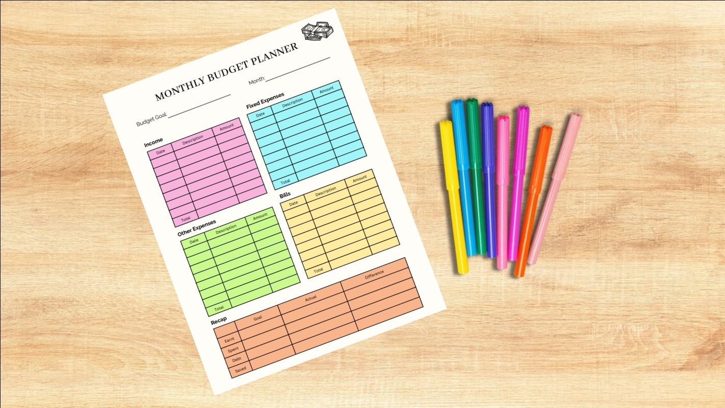 Monthly Budget Planner, Budget Planner, Digital Planner, Printable ...