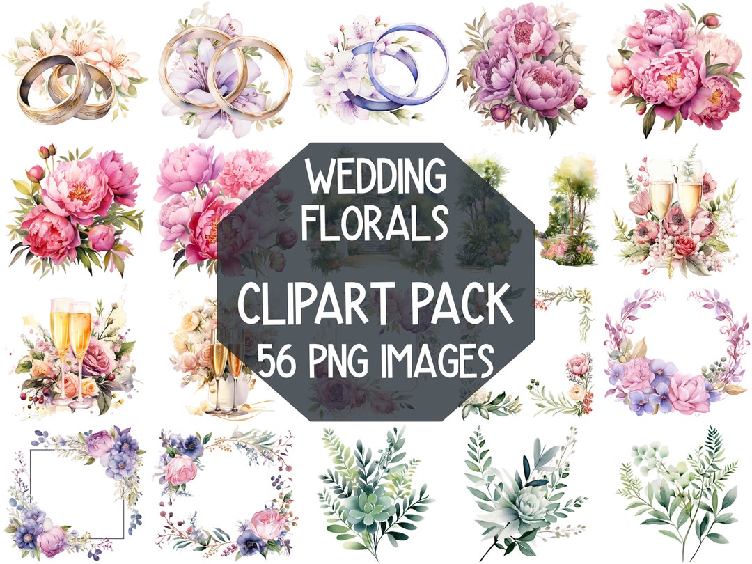 Watercolor Floral Clipart Floral Clipart Wedding Clipart - Etsy
