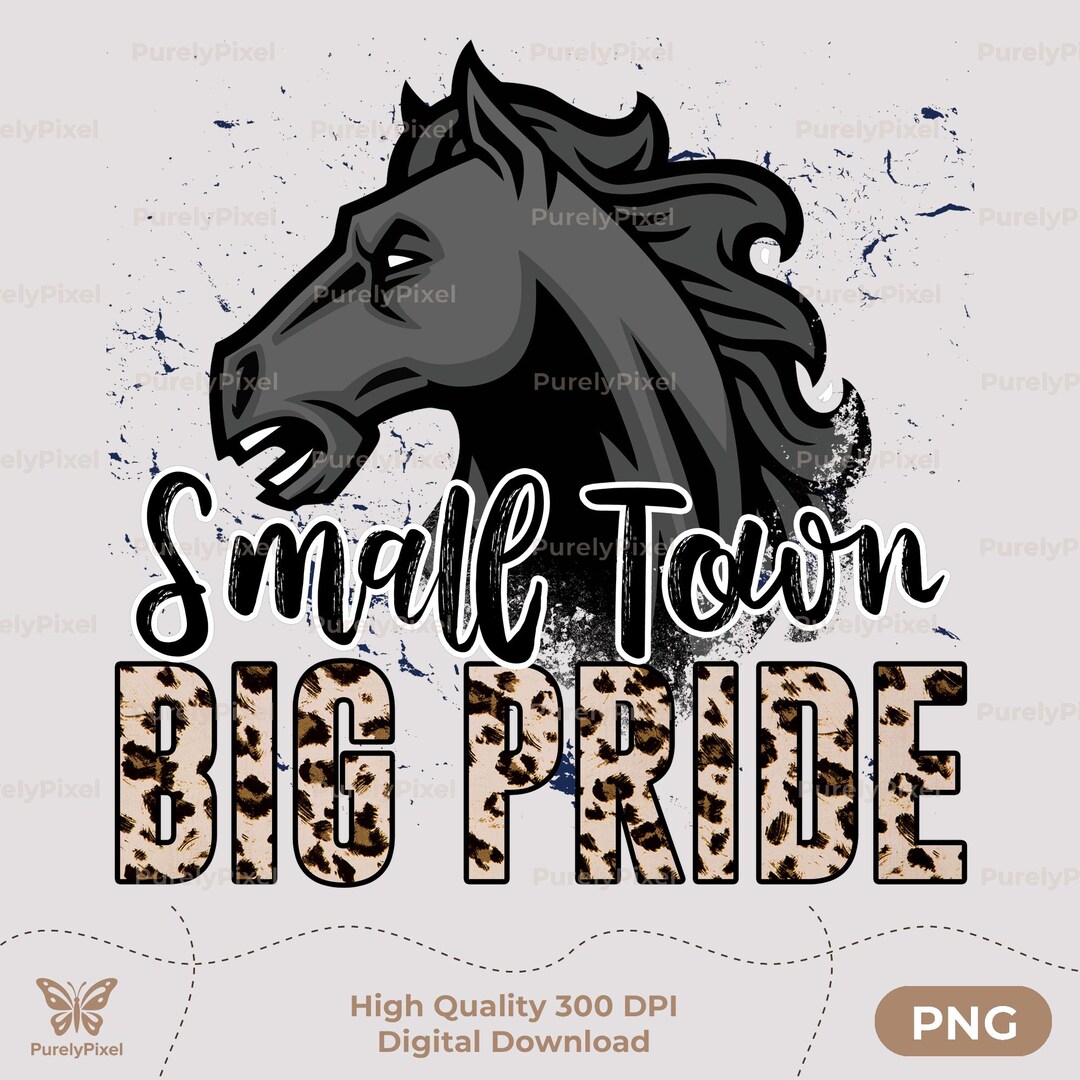 Small Town Big Pride Mustangs PNG | Leopard Print Paint Splash | Wild ...