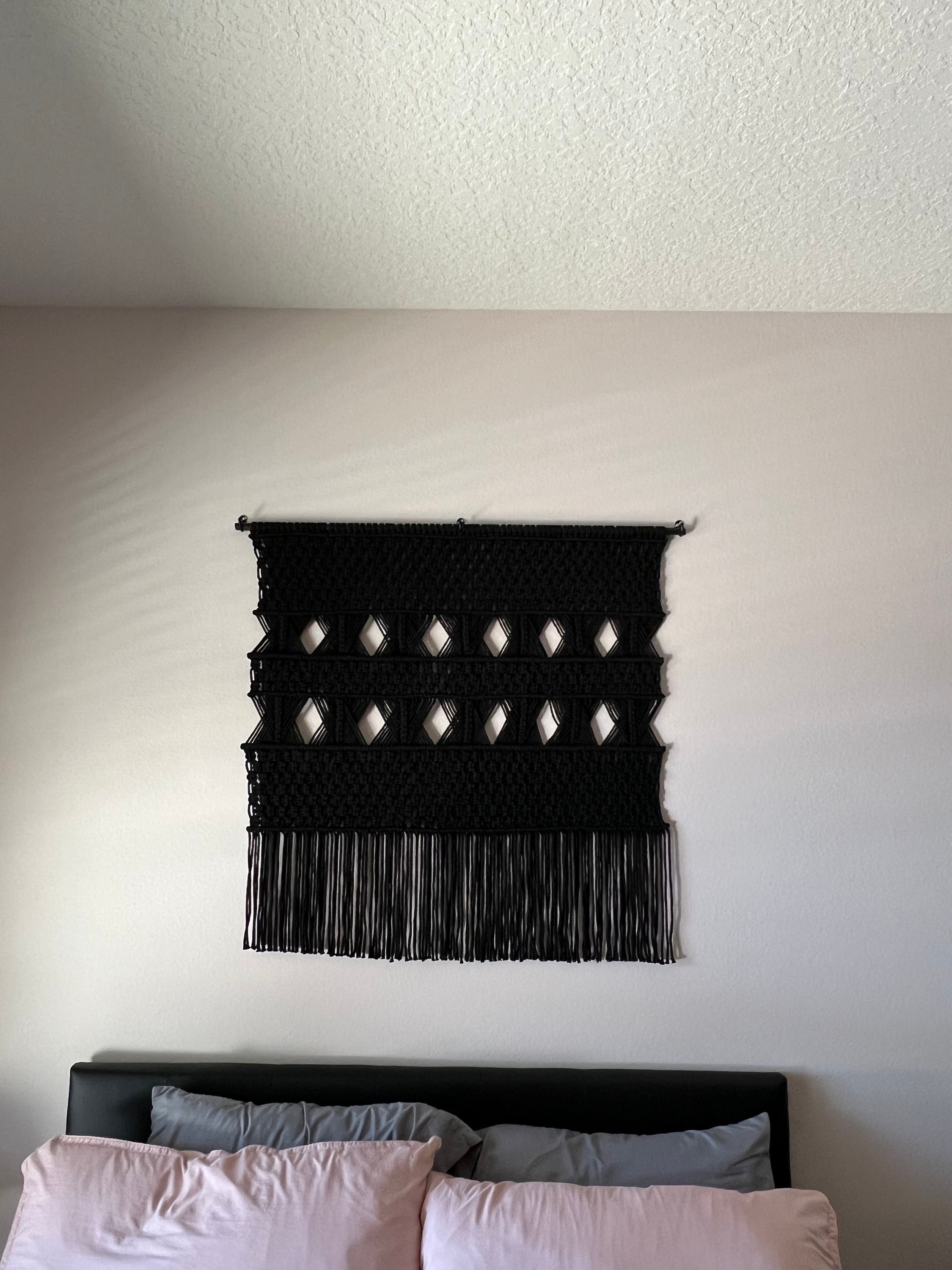 Large Black Macrame Wall Hanging // Macrame Tapestry // Boho - Etsy