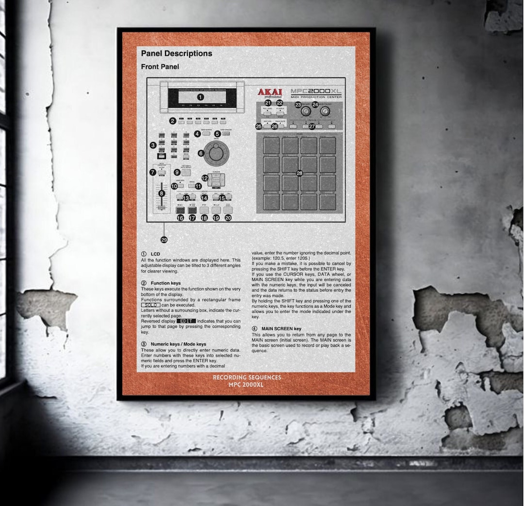 Classic AKAI MPC 2000XL Sampler Producer Stuff Digital Art Print Old ...