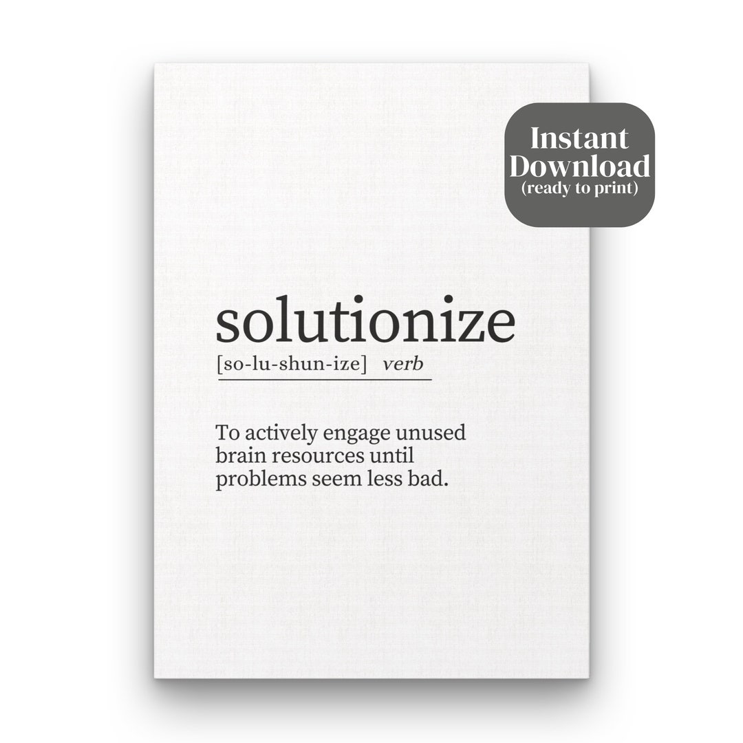 Solution Word Definition Printable | Motivational Classroom Decor ...