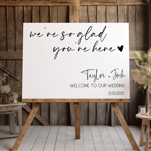 Boho We're so Glad You're Here Wedding Welcome Poster Minimalist ...