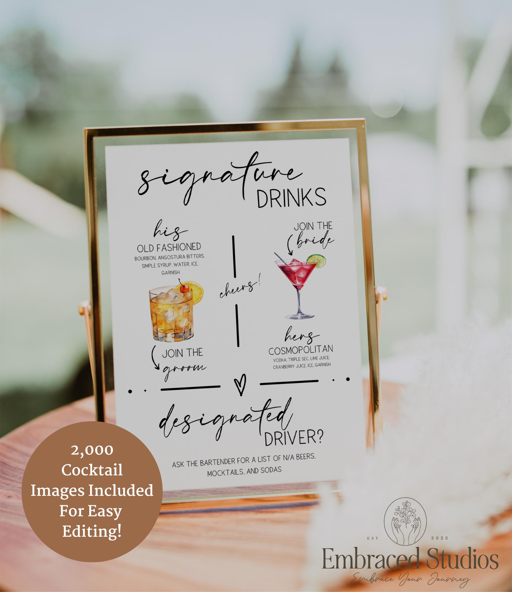 Signature Drink Sign With His and Her Drinks to Display With Your ...