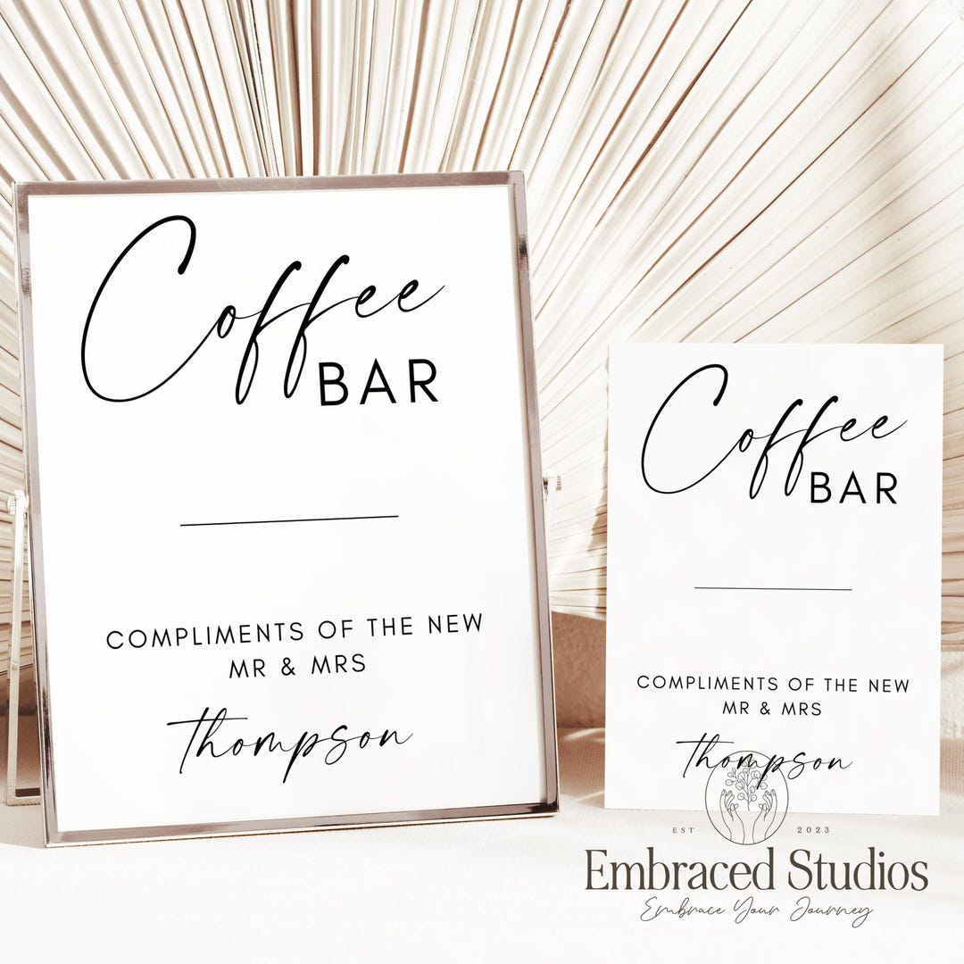 Wedding Coffee Bar Sign Template PDF Download Wedding Decor Drink ...