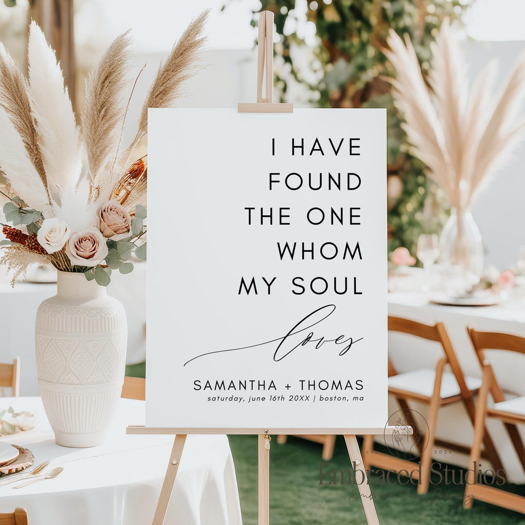 Elegant Wedding Welcome Sign Template, Modern Minimalist Printable Sign ...