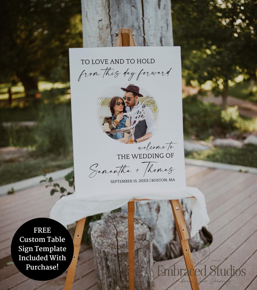 Modern Welcome to the Wedding of Sign Featuring A Handwritten Font ...