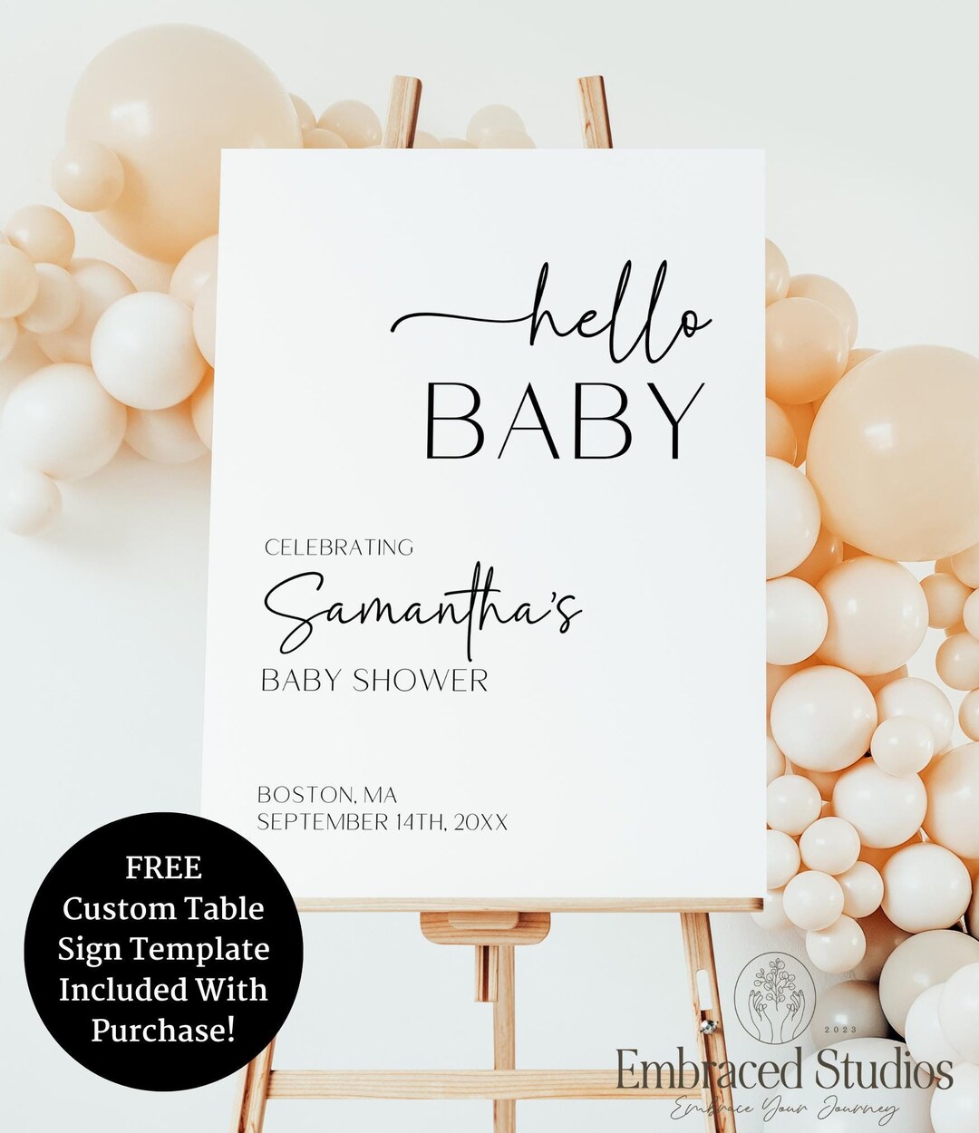 Letrero de bienvenida para baby shower o baby shower totalmente ...