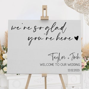 Boho We're so Glad You're Here Wedding Welcome Poster Minimalist ...