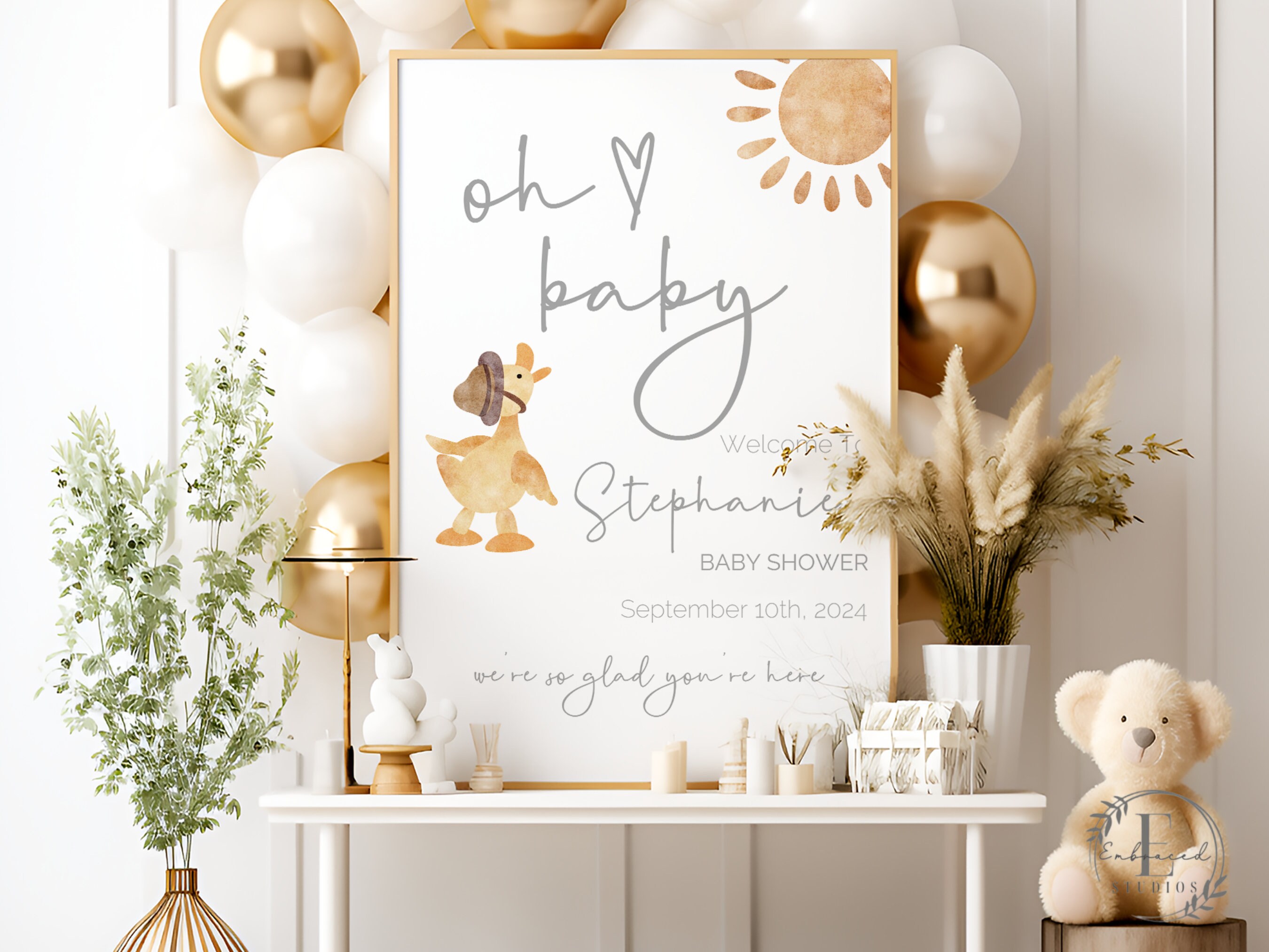 Boy Girl Baby Shower Sign Editable Gender Neutral Baby Shower Sign Baby ...