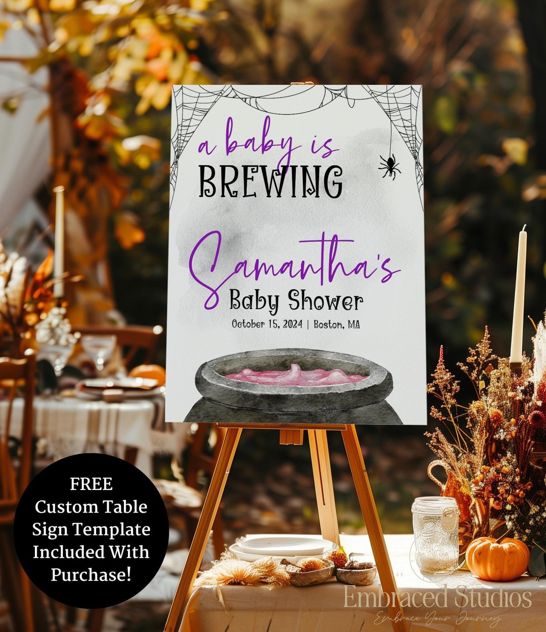 Spook Baby Shower Welcome Sign Template for Your Halloween Themed Baby ...