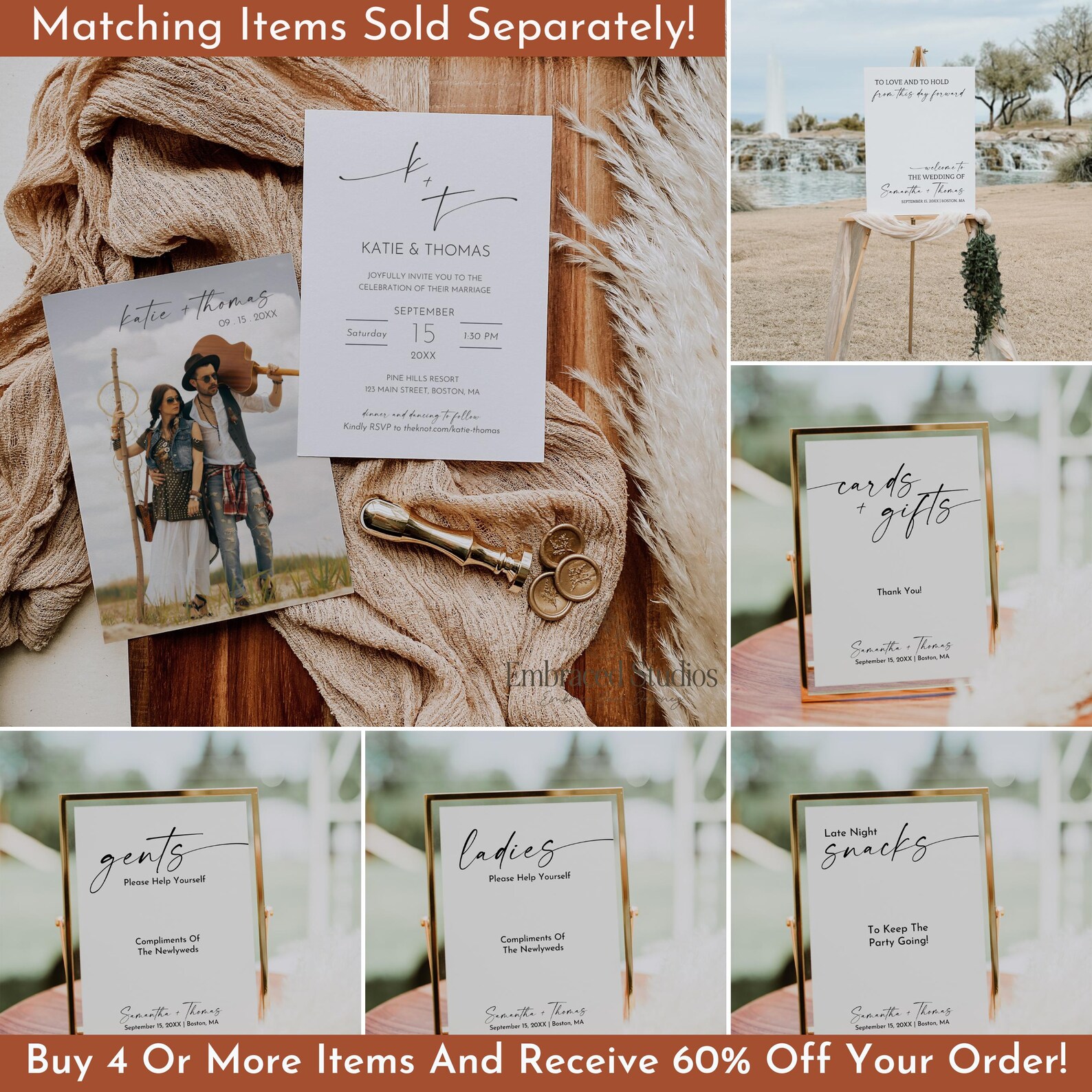 Save the Date Template, Minimalist Save the Date, Canva Wedding ...