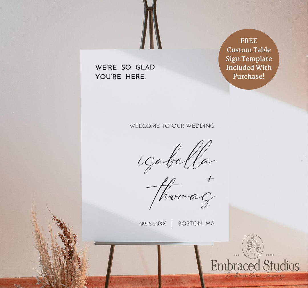 Wedding Welcome Sign Template That is Easy to Edit and Print ...