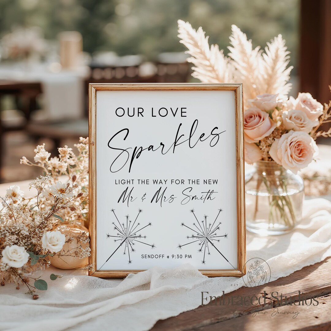 Wedding Sparkler Sign Printable Template Wedding Send off Sign ...