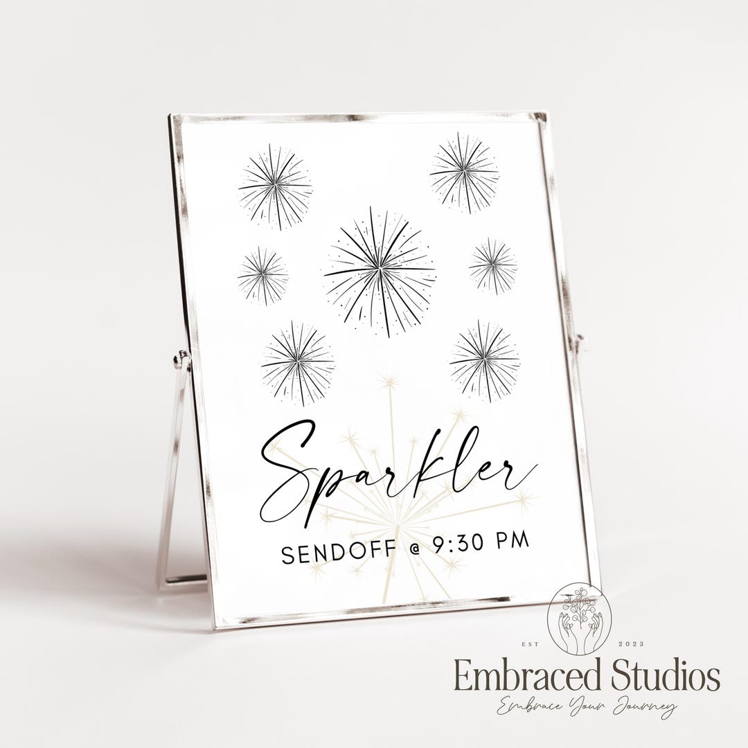 Wedding Sparkler Sign for Ceremony Exit Display With Lights Celebration ...